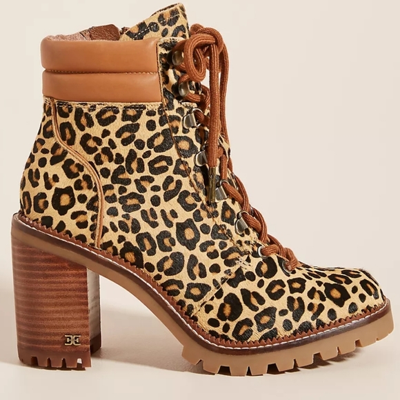 Sam Edelman | Shoes | Sam Edelman Sade Lace Up Boots Sz 8 Calf Hair ...